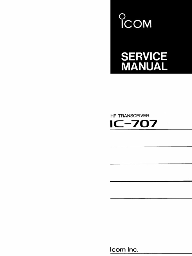 Icom Ic 707 Service ID3239 | PDF