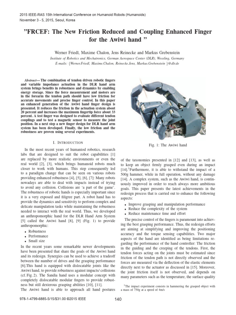 FRCEF The New Friction Reduced and Coupling Enhanced Finger For The ...