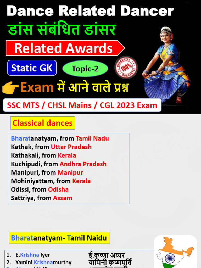 Dance Related Famous Dancer Class-2 | PDF