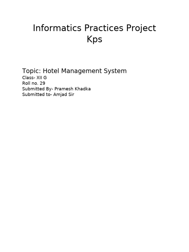 Information Practices Project | PDF | Software Engineering | Computer ...