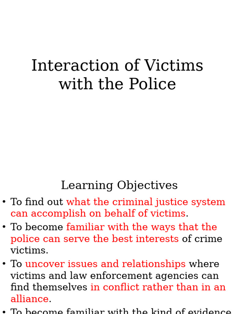 Ch. 6 - Interaction of Victims With Police-10e | PDF | Crimes | Crime ...