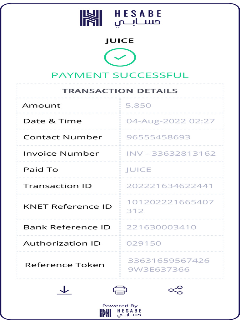 Transaction Successful Hesabe Payment Collection Co | PDF