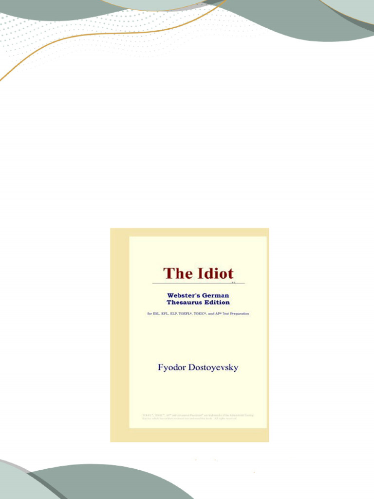 (Ebook) The Idiot (Webster's German Thesaurus Edition) by Fyodor ...