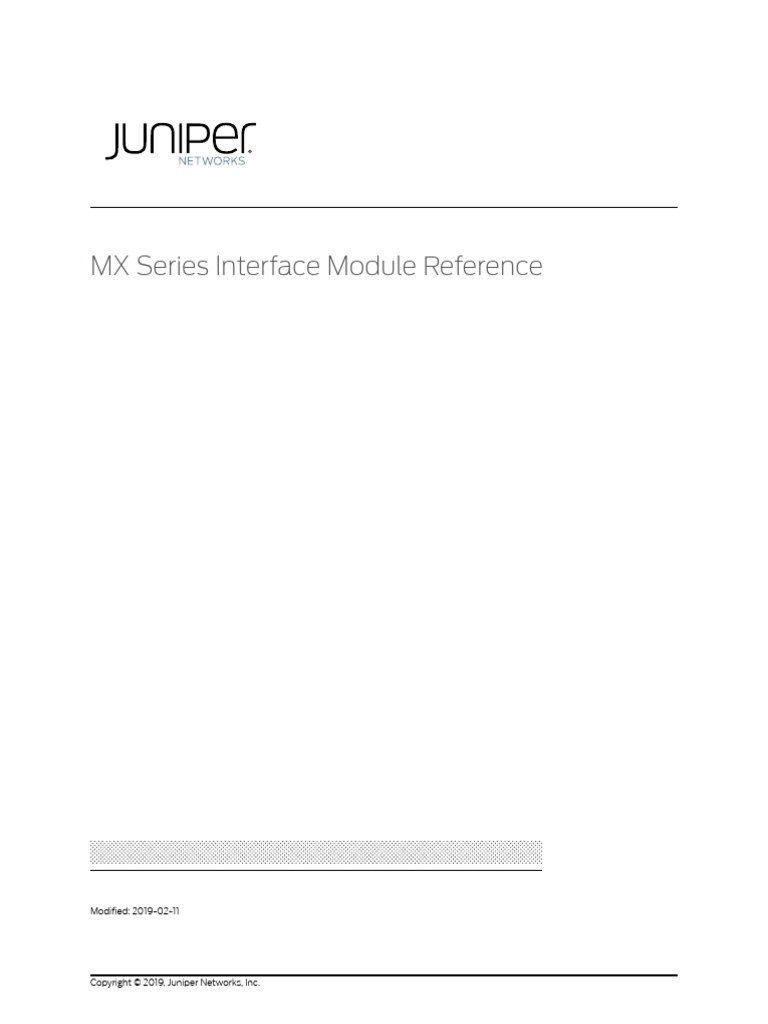 Juniper MX Series Interface Module Reference | PDF | Data Transmission ...