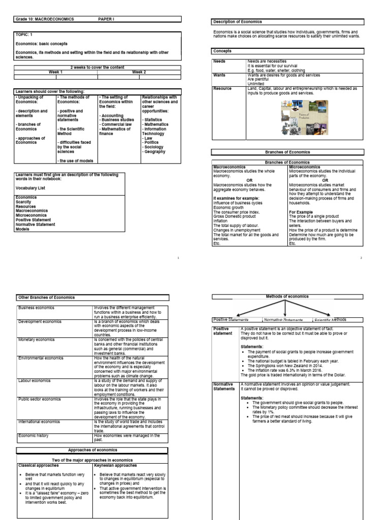 Topic 1 Economics Basic Concepts | PDF | Economics | Macroeconomics