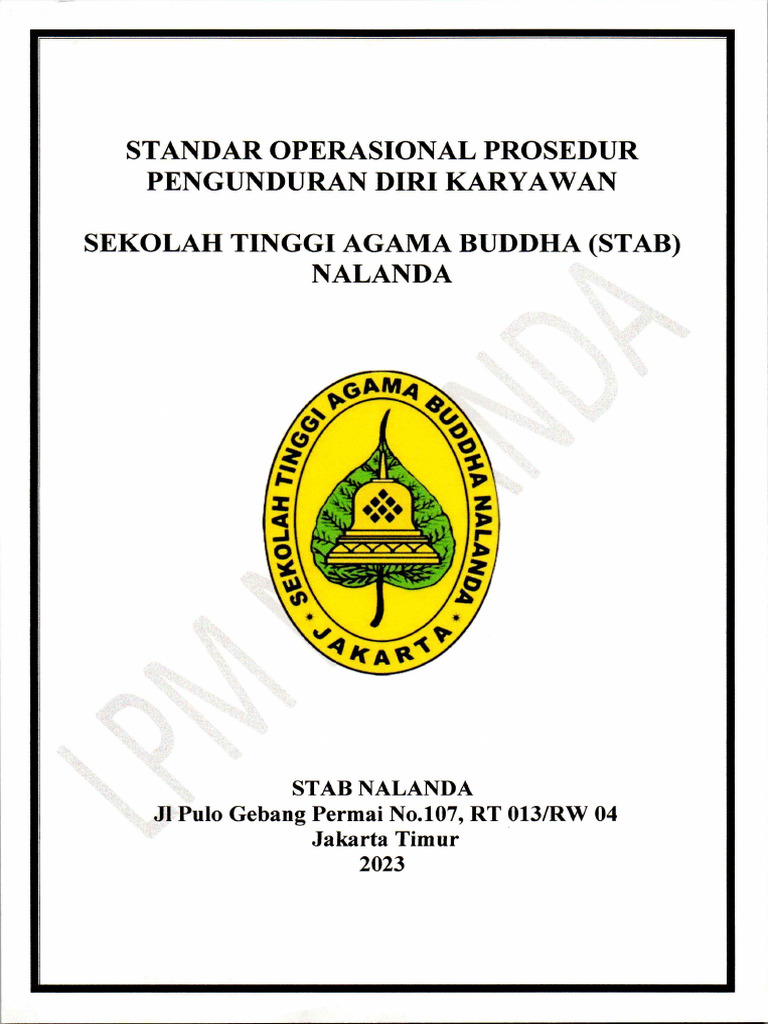 Sop HRD 2023 113 - Sop Pengunduran Diri Karyawan | PDF