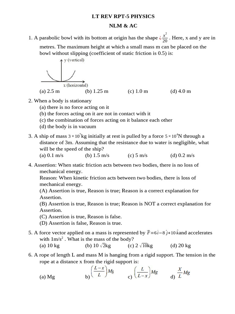LT Neet RPT-5 Phy-Nlm & Ac QP (9.02.25) | PDF | Inductance | Force