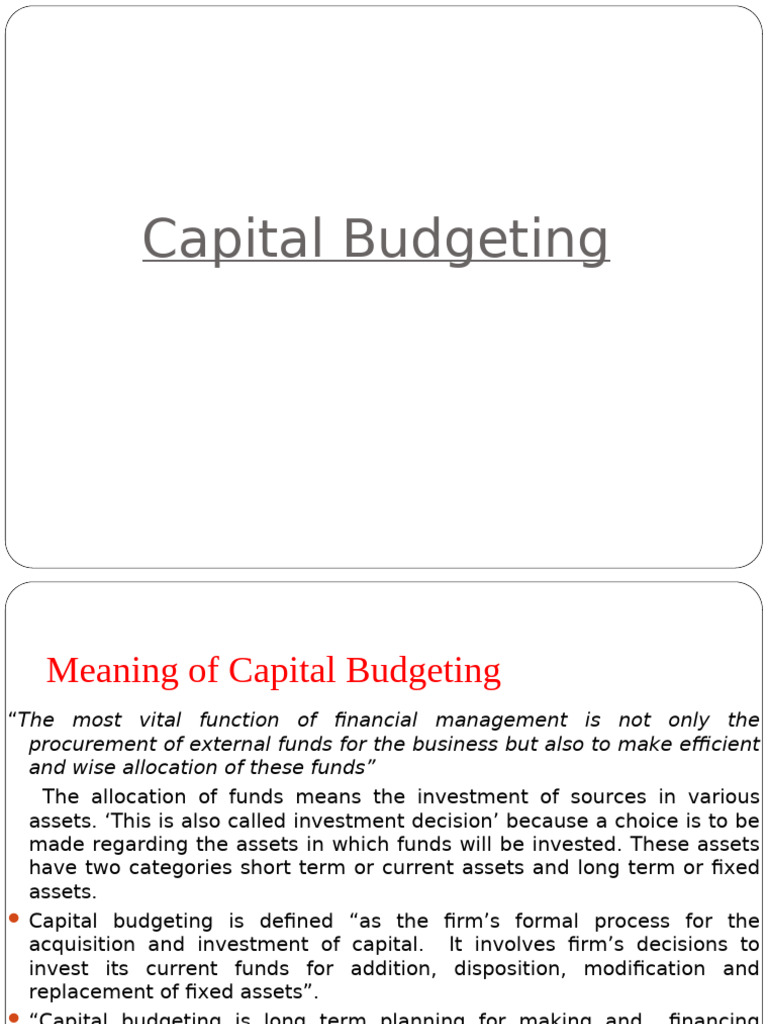 Capital Budgeting Unit - 2 | PDF | Net Present Value | Internal Rate Of ...