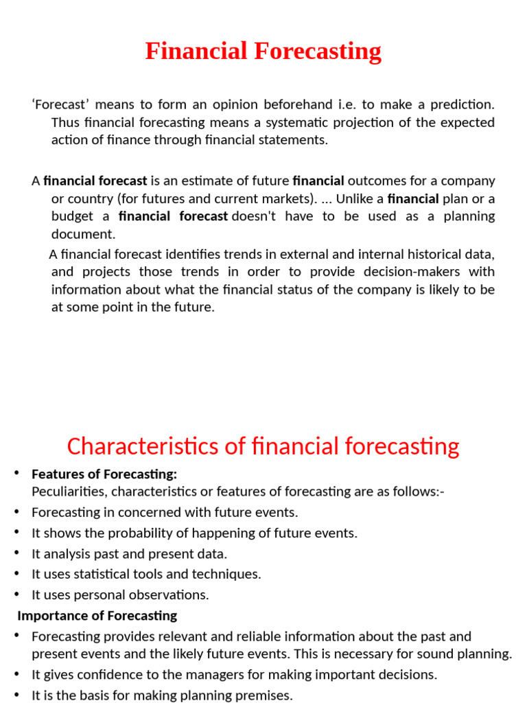 Financial Forecasting | PDF | Forecasting | Budget