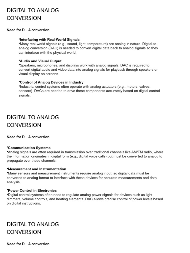Digital To Analog Conversion | PDF | Digital To Analog Converter ...