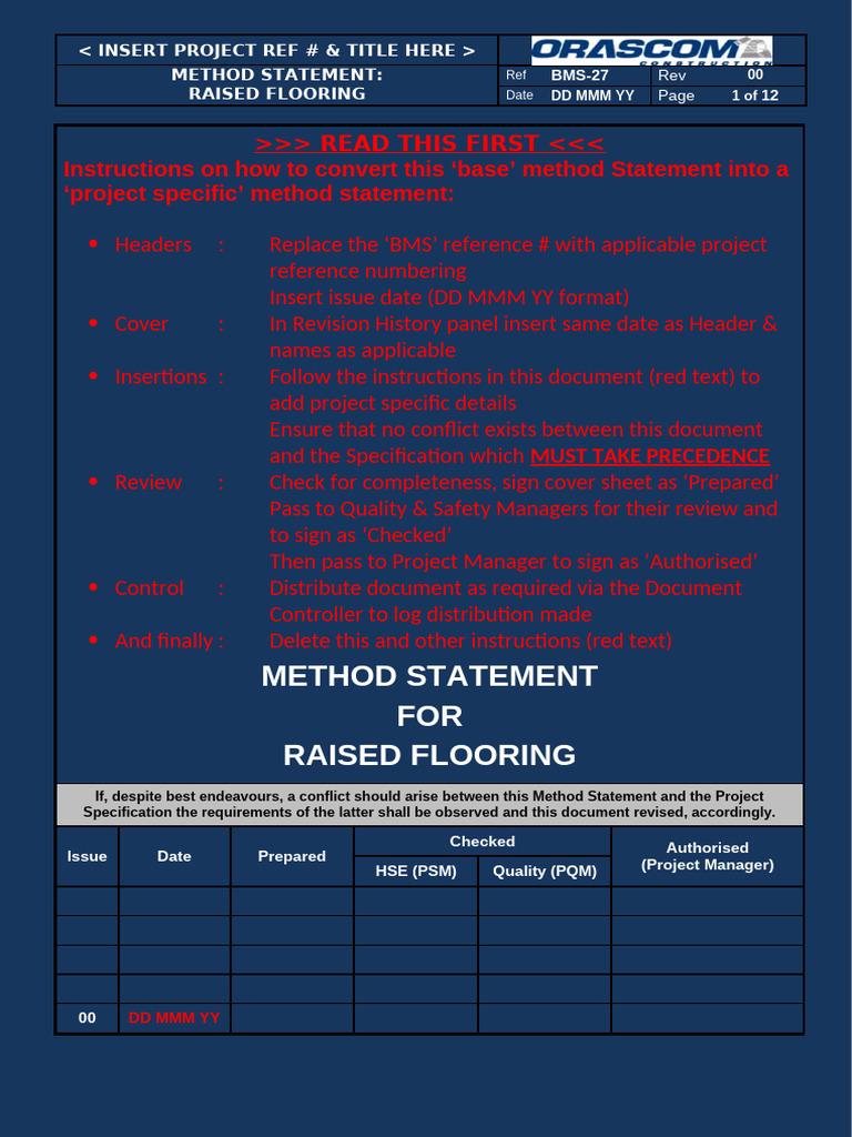BMS-27 Raised Flooring AR Jan-10-11 | PDF