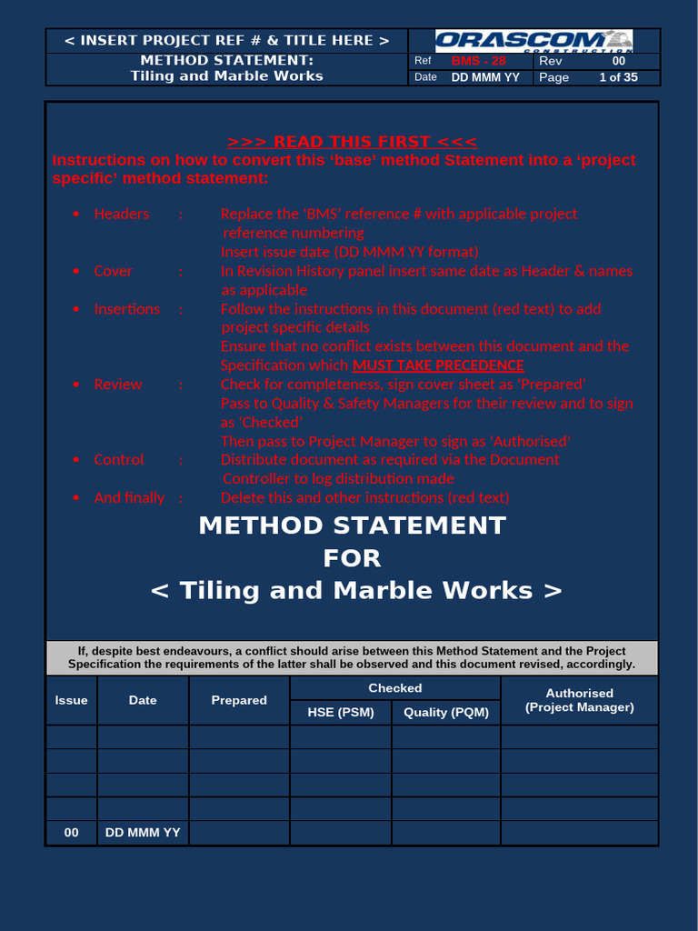 BMS-28 Tiling and Marble works | PDF | Adhesive | Tile