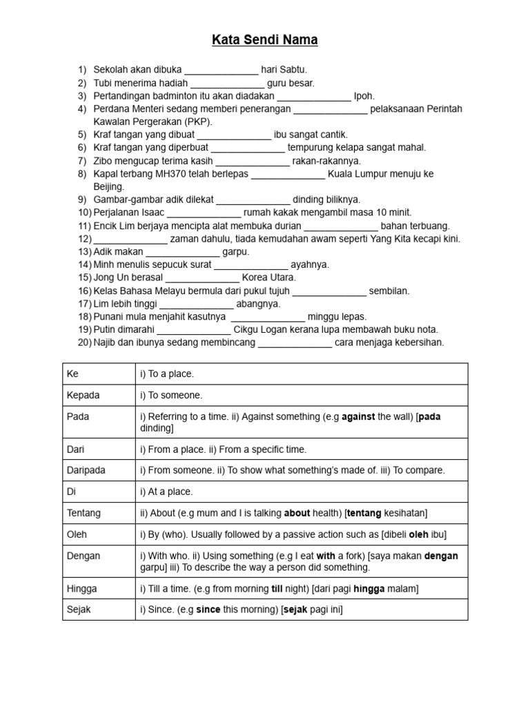 Kata Sendi Nama | PDF