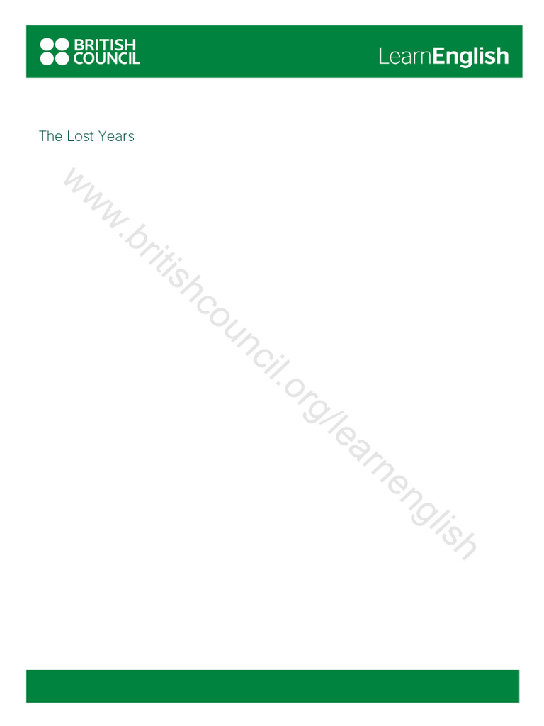 Listening "The Lost Years" | PDF | William Shakespeare | Shakespeare Family