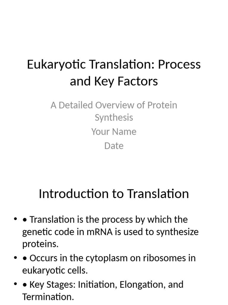 Eukaryotic Translation Overview Guide | PDF | Translation (Biology ...