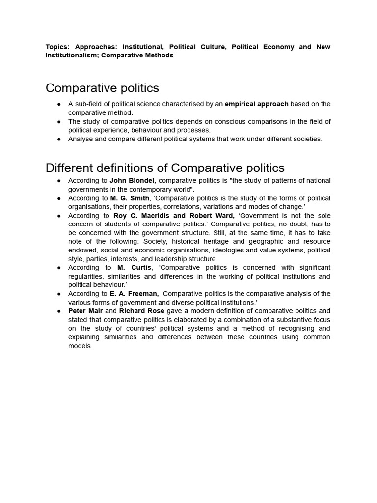 3516563topics - Approaches - Institutional, Political Culture ...