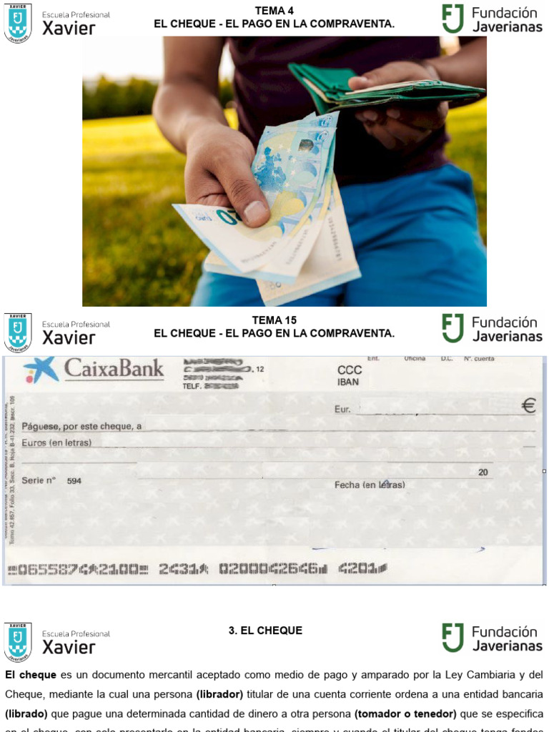 Cómo llenar un cheque correctamente | PDF | Cheque | Bancos