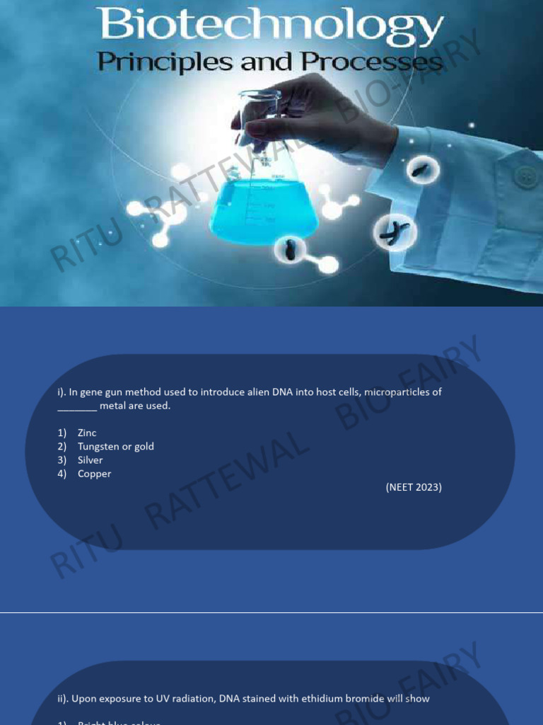 NEET 2023 Genetic Engineering Questions | PDF | Molecular Cloning | Dna