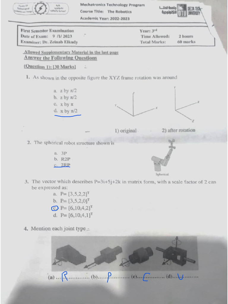 Robotics Final Exam Pdf