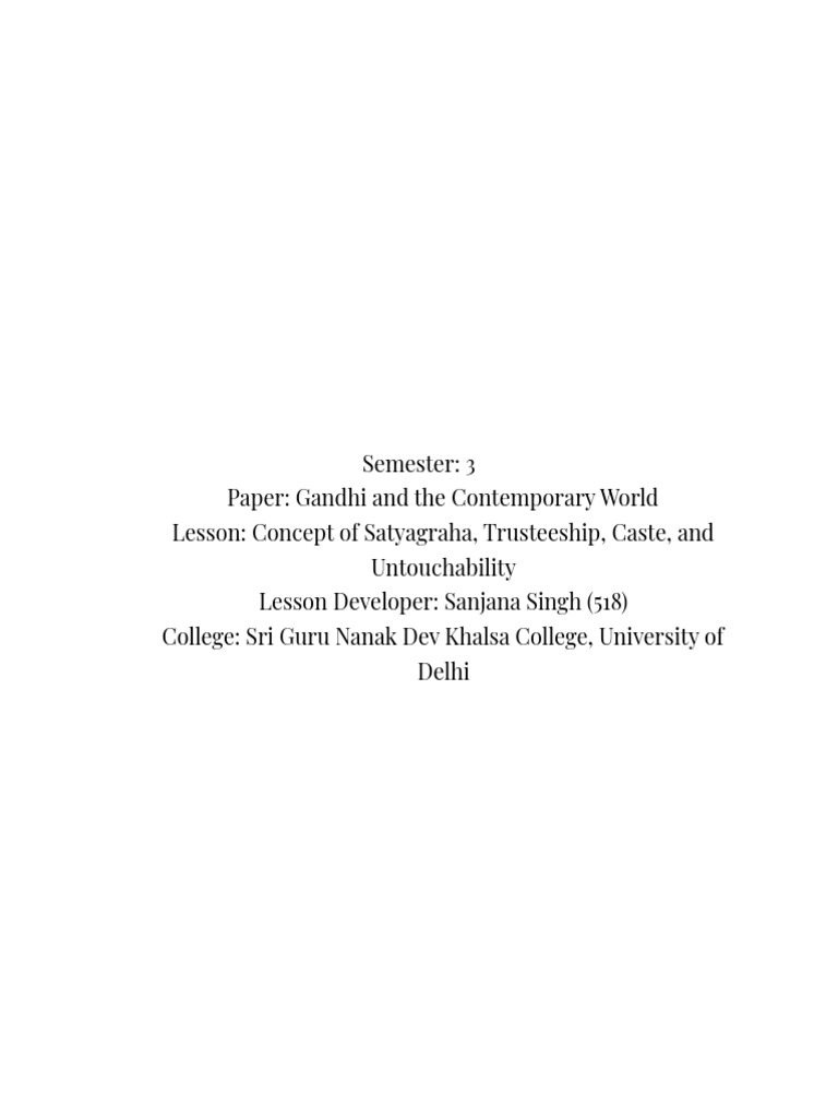 Political Science Assignment | PDF | Mahatma Gandhi | Dalit