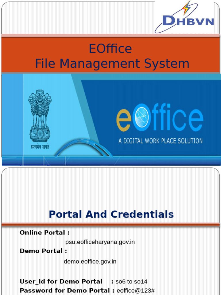 e-office_training | PDF | Computing | Software