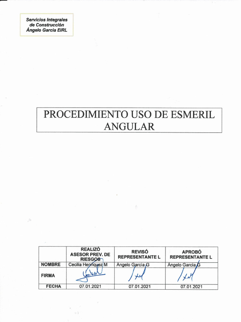 PROCEDIMIENTO USO DE ESMERIL ANGULAR | PDF | Guante | Herramientas