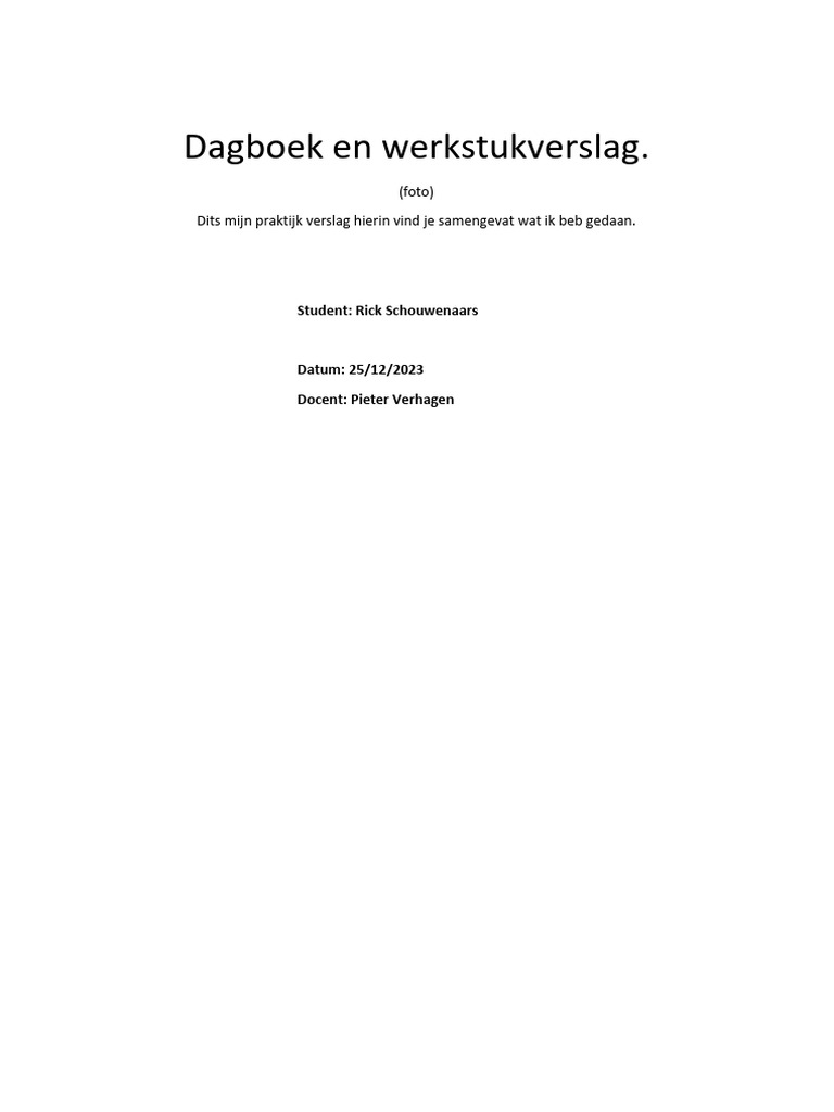 Format Verslag Bol 4 | PDF