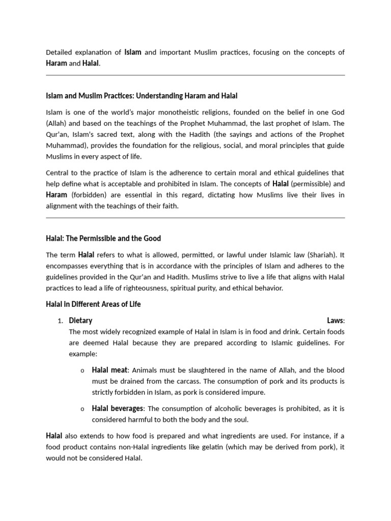 Detailed Explanation of Islam and Important Muslim Practices | PDF