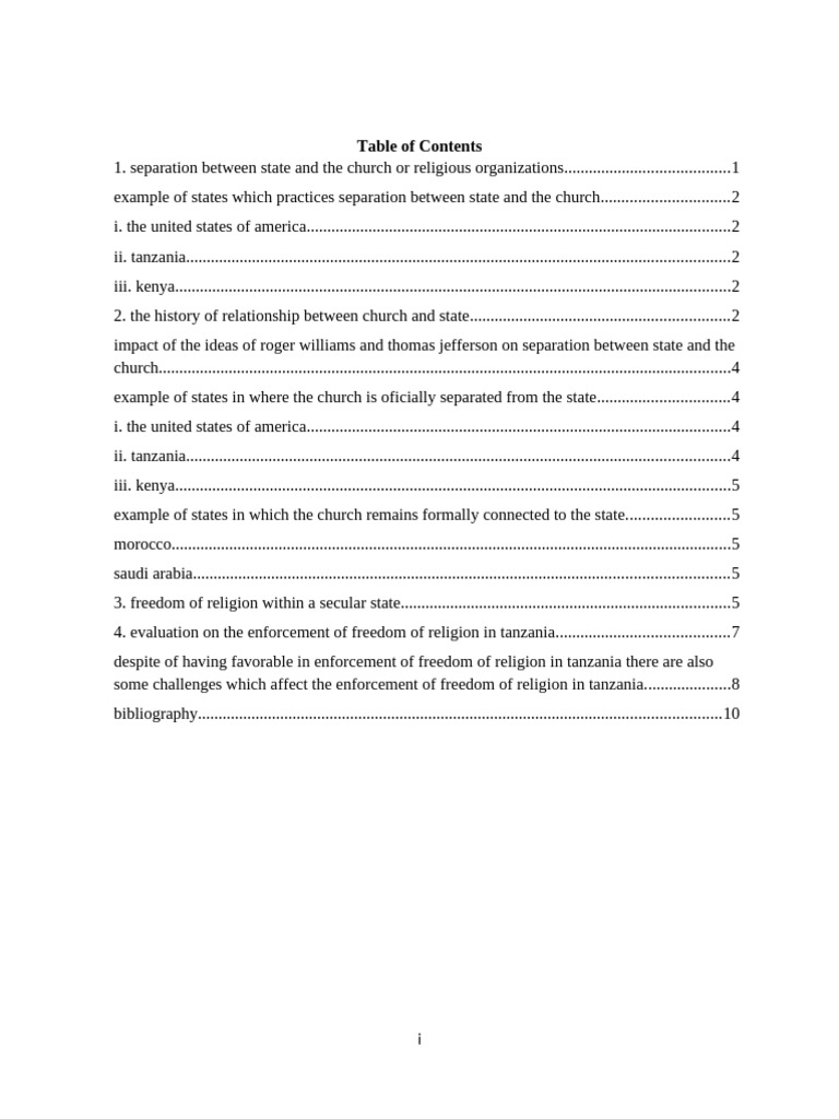 Church-State Separation Overview | PDF | Freedom Of Religion ...