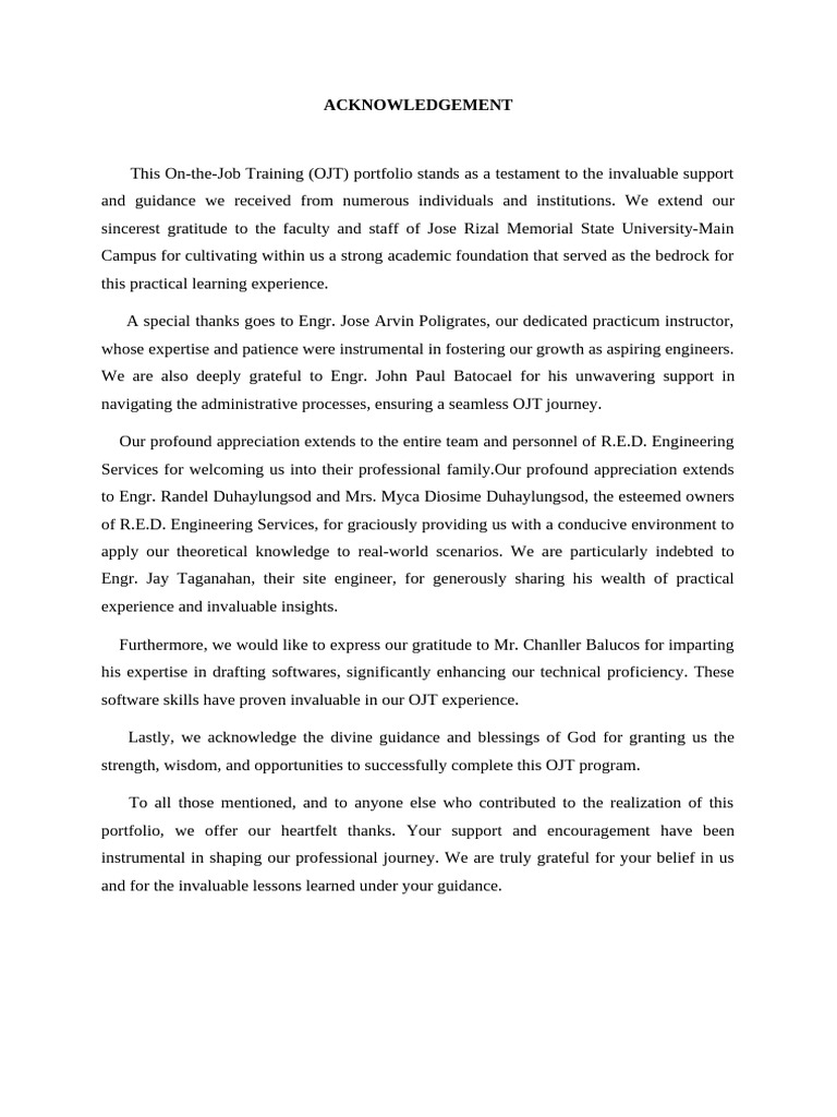 Acknowledgement | PDF | Gratitude