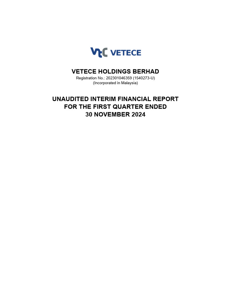 Vetece - Q1 result 2025 clean (23.1.25) | PDF | Balance Sheet | Equity ...