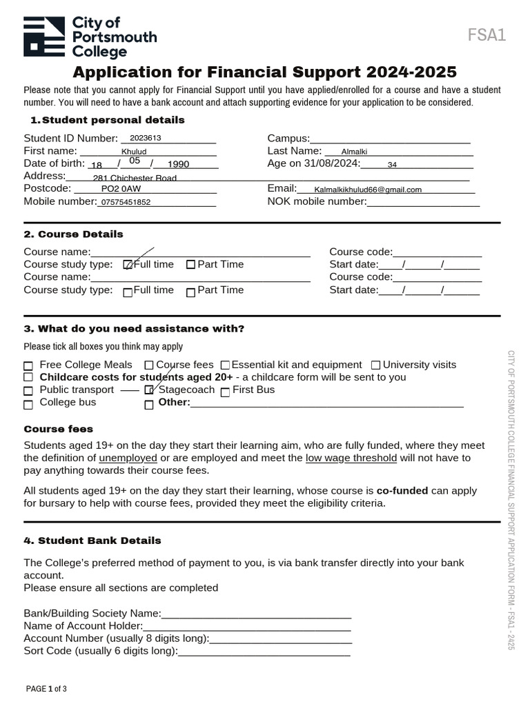2425 Bursary Application Form | PDF | Taxes | Banks