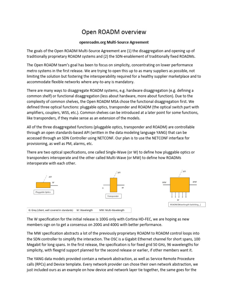 Open ROADM Whitepaper v1 0 | PDF | Computing | Telecommunications
