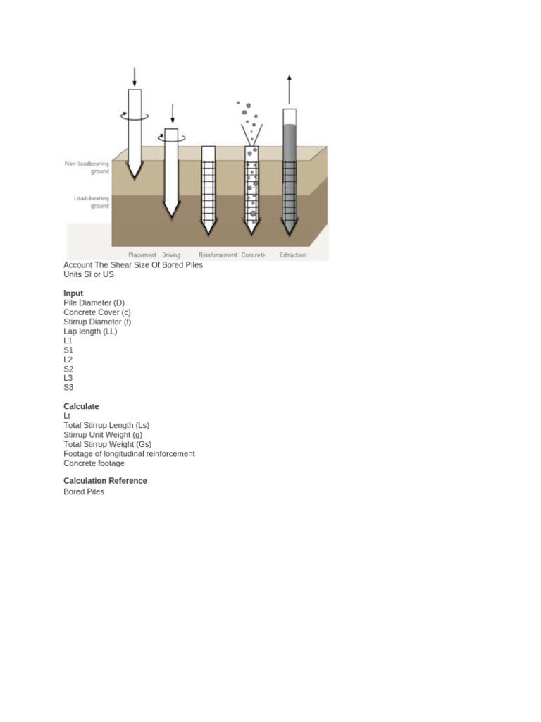 Bored Piles: Shear Size Calculation Guide | PDF