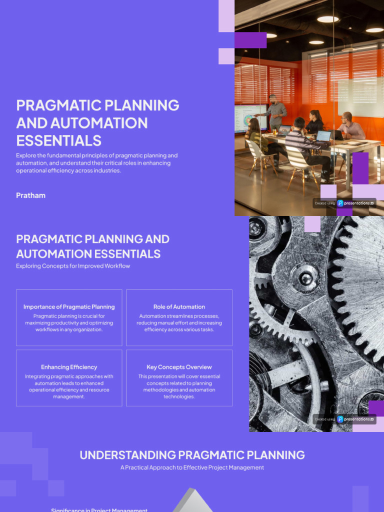 Pragmatic Planning and Automation Building Blocks | PDF