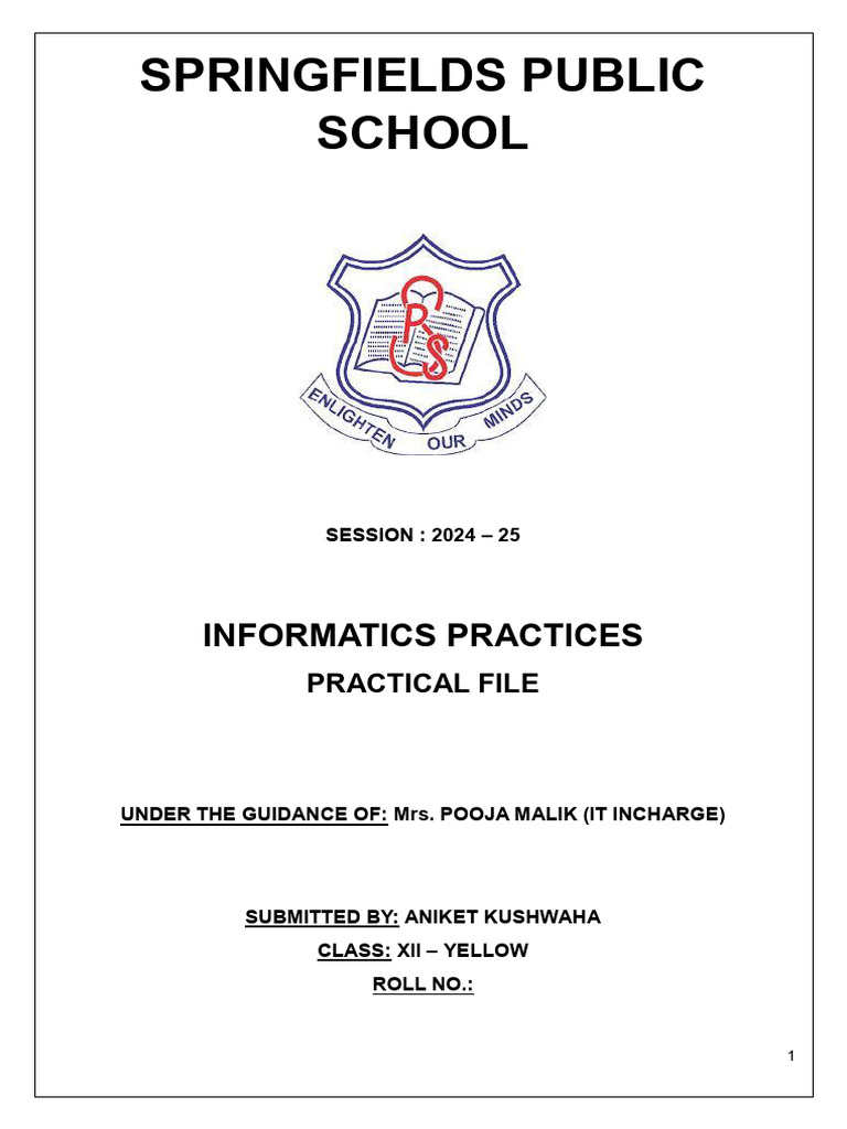 Informatics practices file format code-065 | PDF | Table (Database) | Information Retrieval