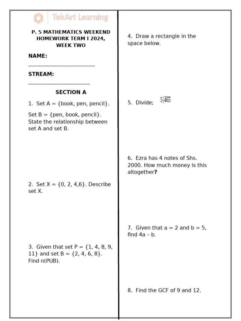 p. 5 maths | PDF