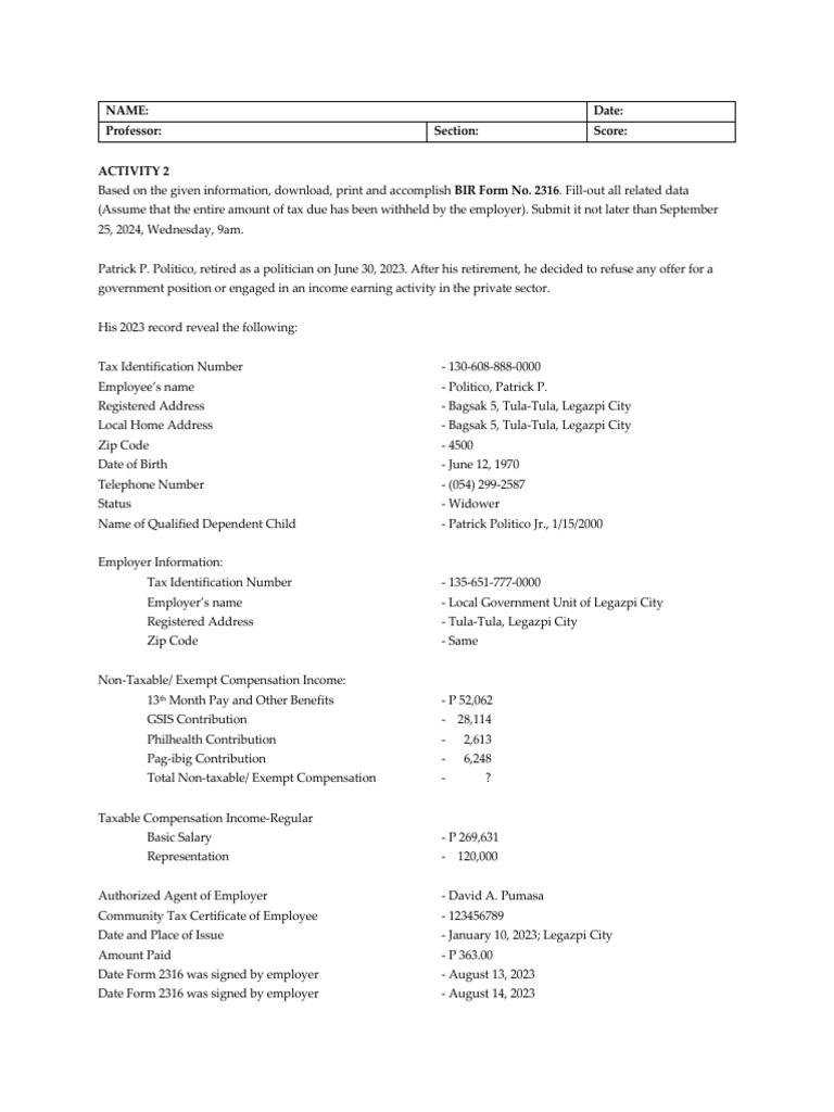 BIR Form 2316 Submission Guide | PDF | Employment | Taxes