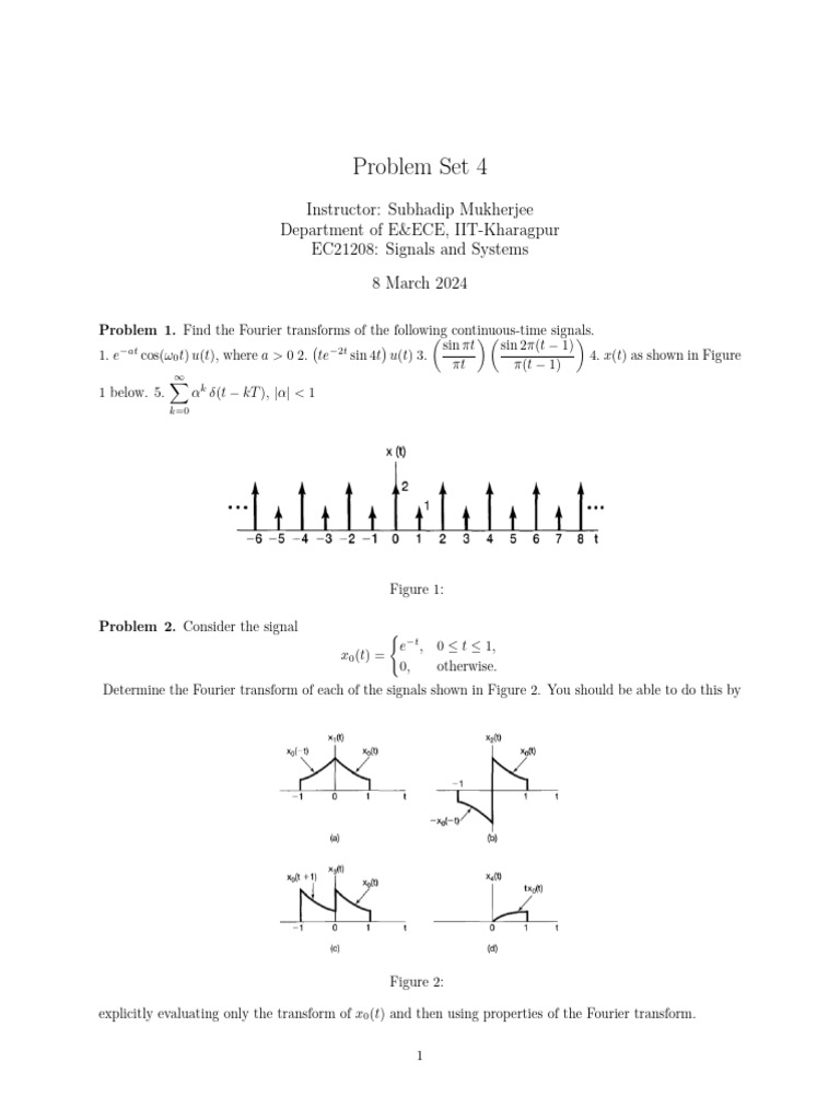 PS4 Signals and Systems 8march2024 | PDF | Algorithms | Functions And Mappings