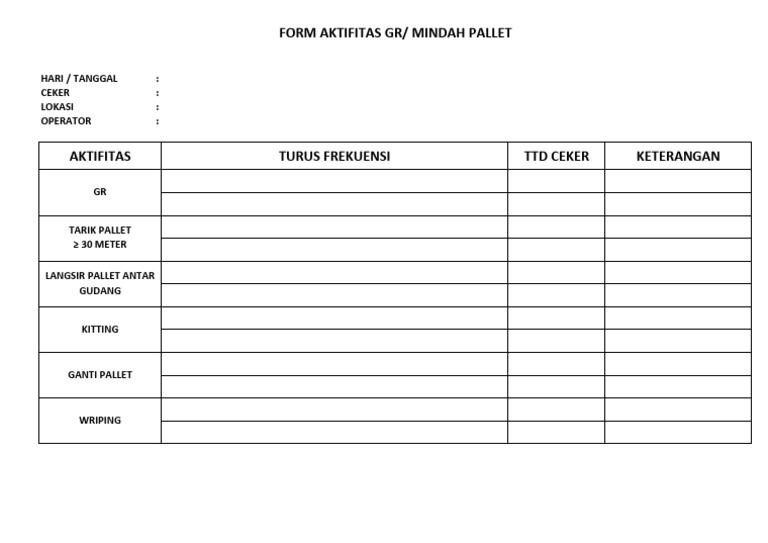 Form Laporan GR SBL | PDF
