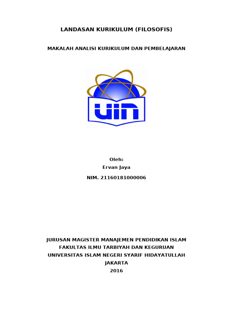 Landasan Filosofis Kurikulum Pendidikan | PDF