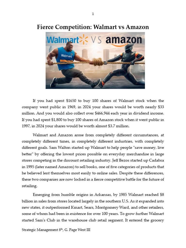 Case Study - Walmart Vs Amazon 2024 | PDF | Walmart | Retail