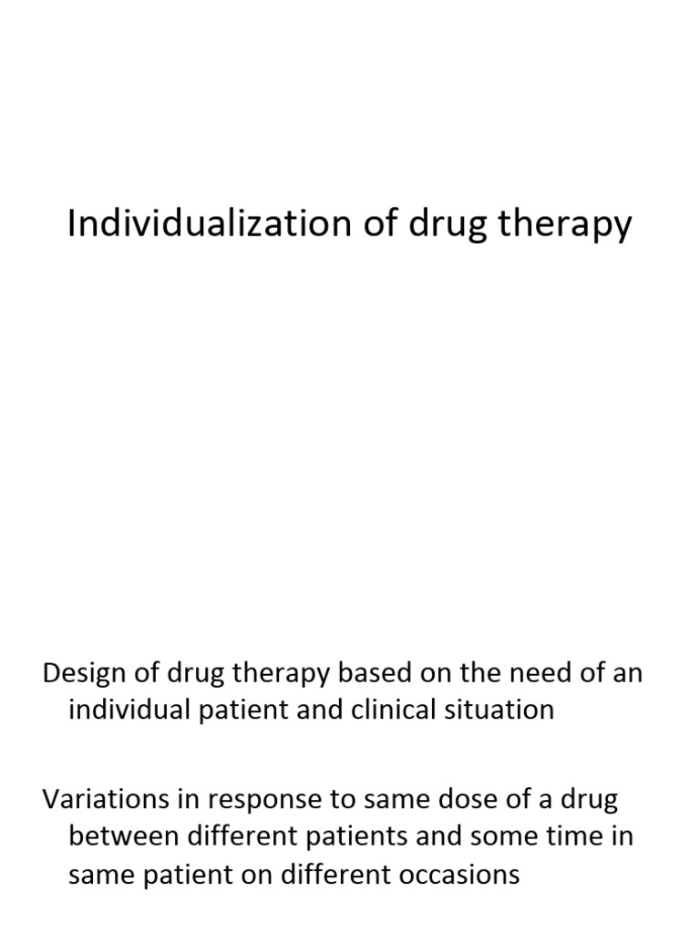 Individualized Drug Therapy Guidelines | PDF | Pharmacogenomics | Dose ...