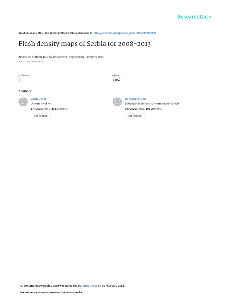 Flash Density Maps of Serbia For 2008-2013 | PDF | Lightning ...