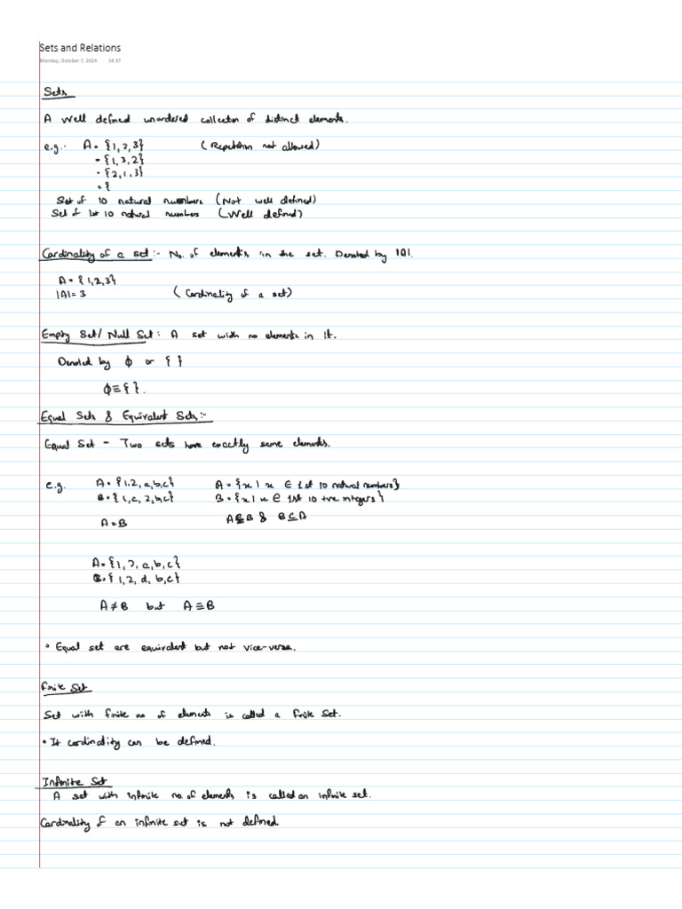 Sets and Relations | PDF