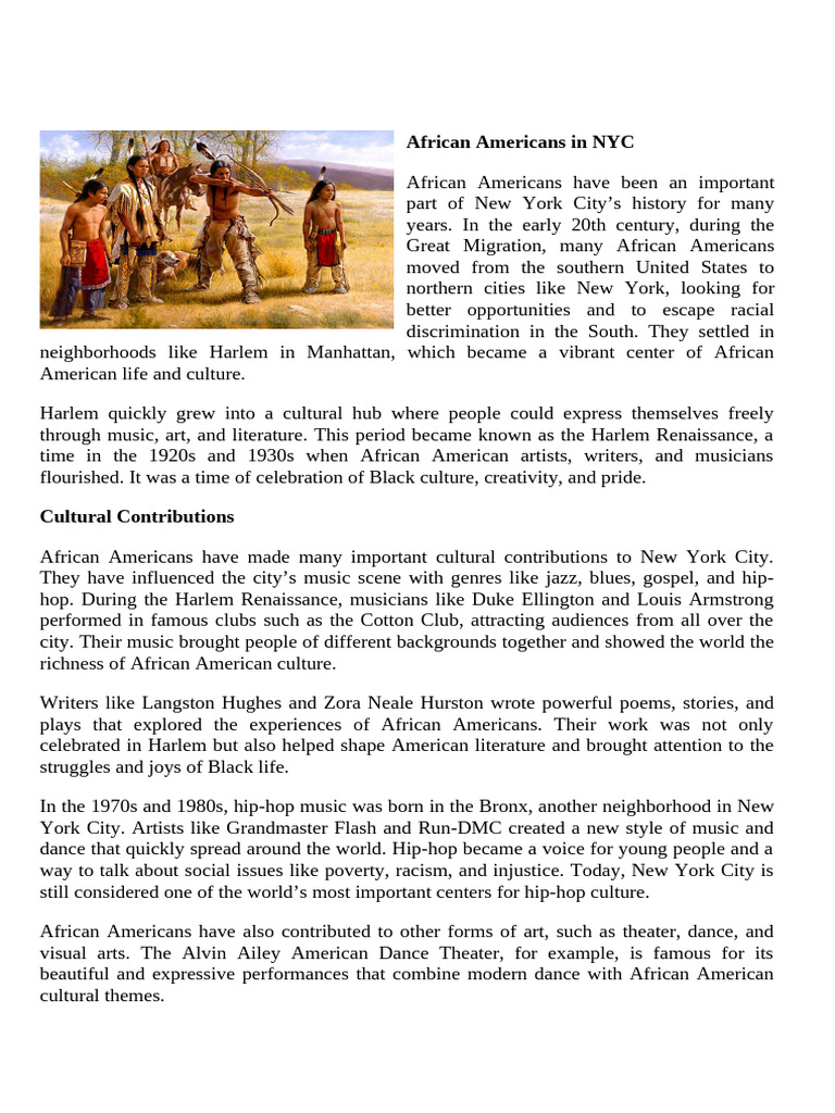 African American Heritage in NYC | PDF | Harlem Renaissance | Native ...