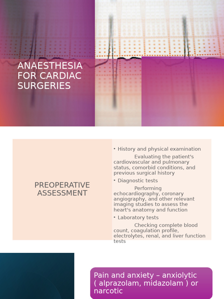 Cardiac Surgery Anesthesia Guide | PDF | Anesthesia | Intensive Care Unit
