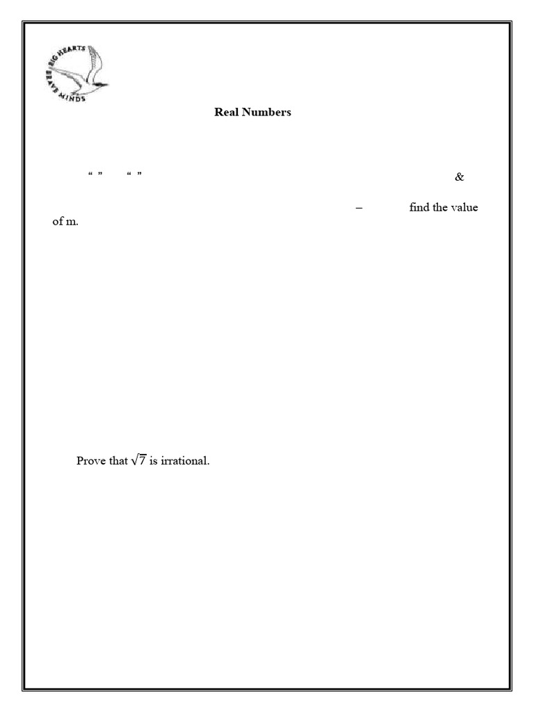 Real number_worksheet | PDF