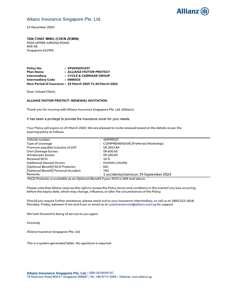 Renewal Notice | PDF