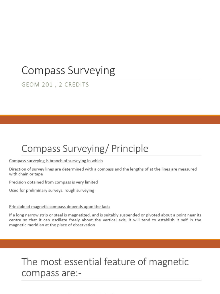 Compass Surveying | PDF | Compass | Surveying
